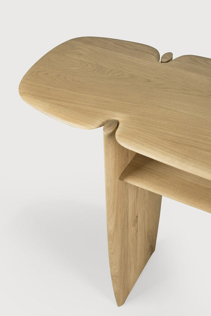 Oak PI Console Table – 2 Legs – Solid Oak 130x40x75 cm – The Banyan ...