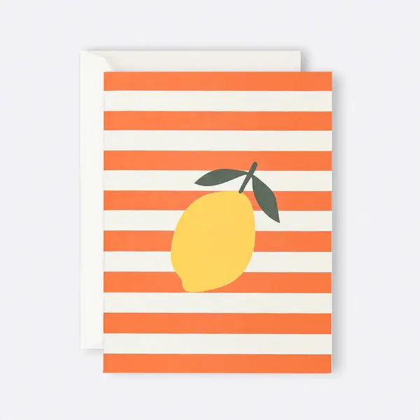 LEMON STRIPE CARD – The Banyan Tree Furniture & Homewares
