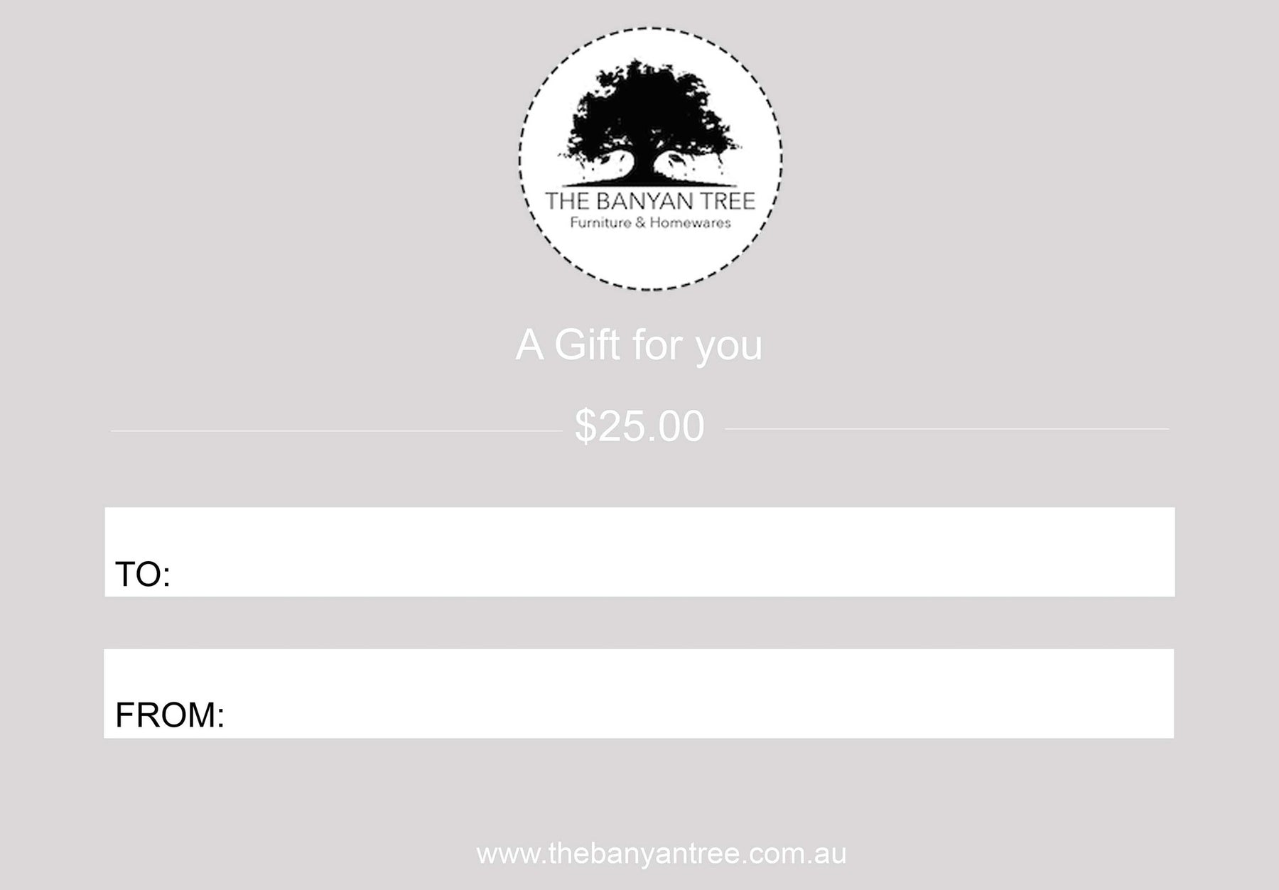 GIFT VOUCHER – The Banyan Tree Furniture & Homewares